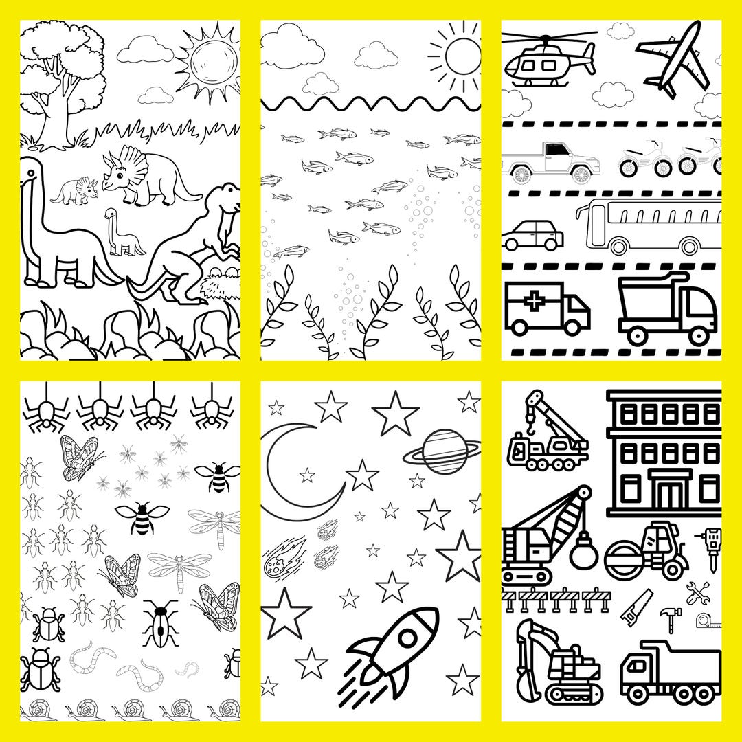 7 Pack Printable Boys Coloring Pages for Kids Activities Printable ...