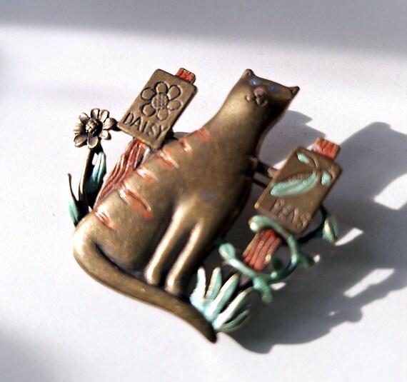 Antique early 1900's cat pin Edwardian brooch for cat… - Gem