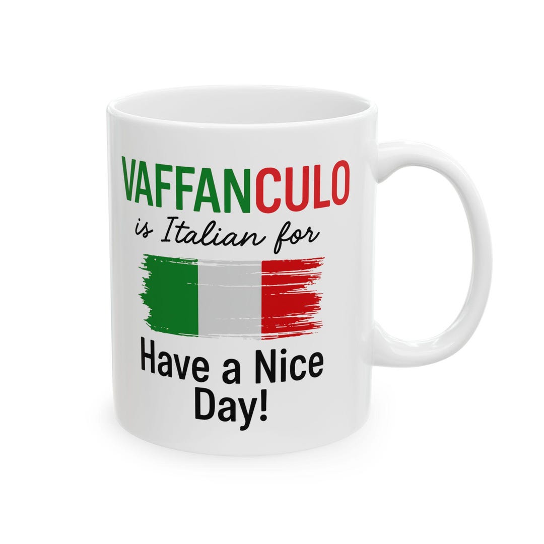 Vaffanculo Mug, Funny Italian Coffee Cup, Sarcastic Italy Flag Gag Gift ...