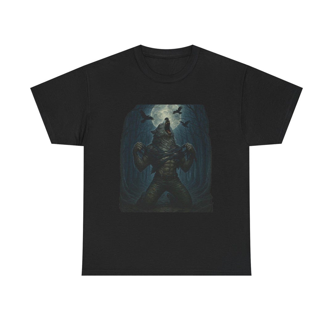 Werewolf Graphic Tee – Full Moon Horror Wolf T-shirt - Etsy
