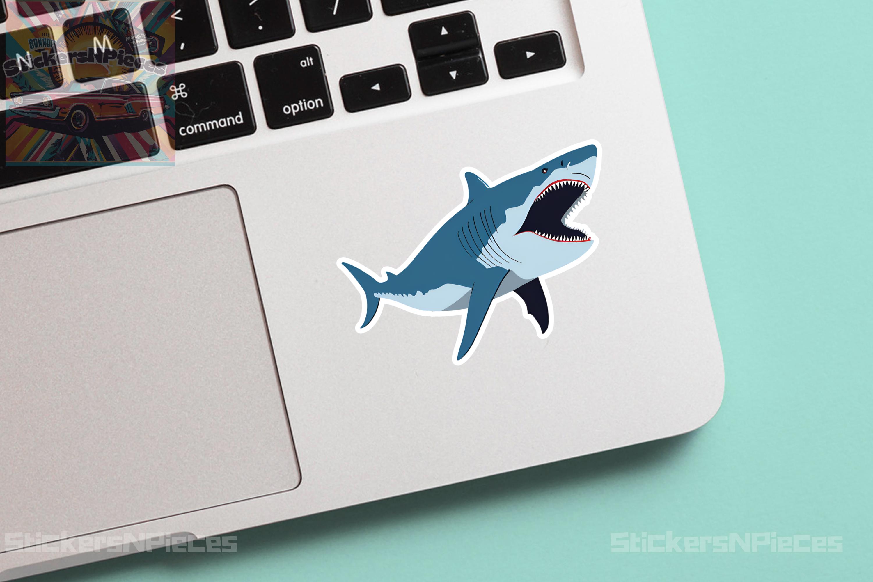 Great White Shark Vinyl Sticker – Shark Week Decal, Cool Shark ...