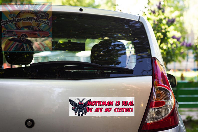 Funny Mothman Bumper Sticker – Mothman is Real, Cryptid Humor Car Decal ...
