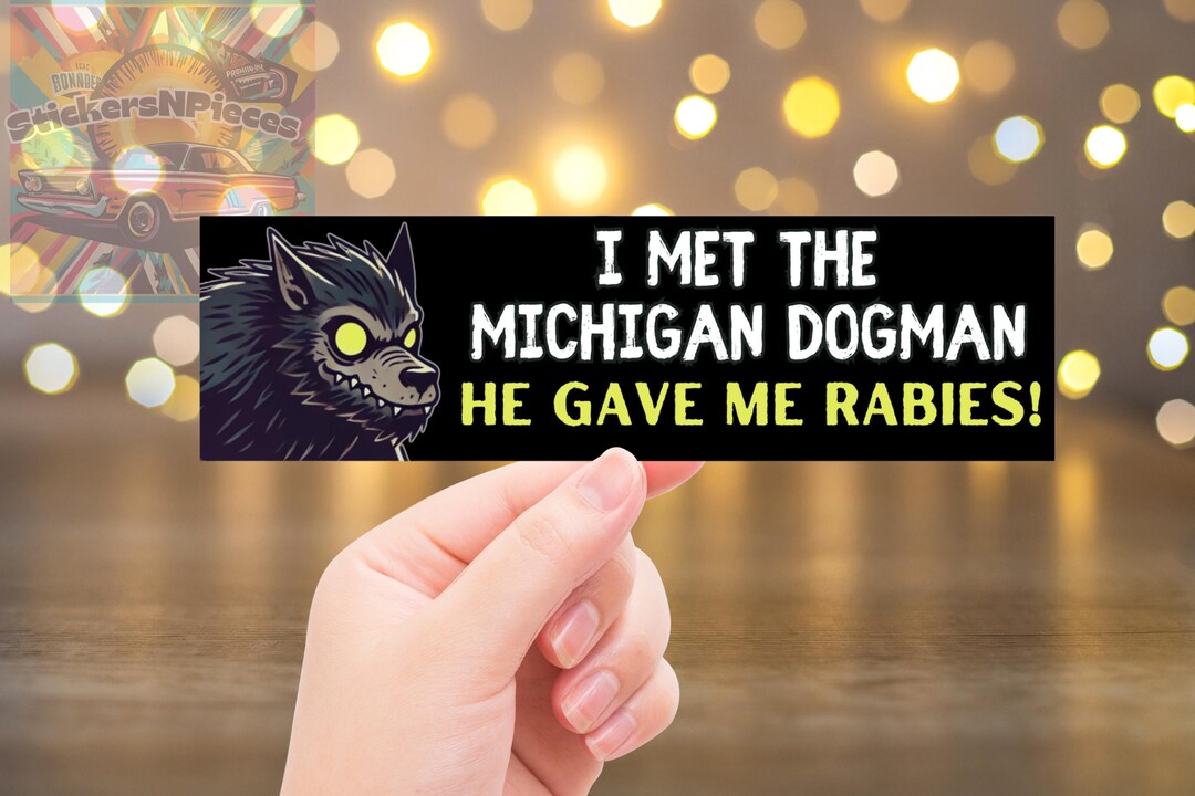 Funny Michigan Dogman Bumper Sticker: Cryptid Car Decal - Etsy