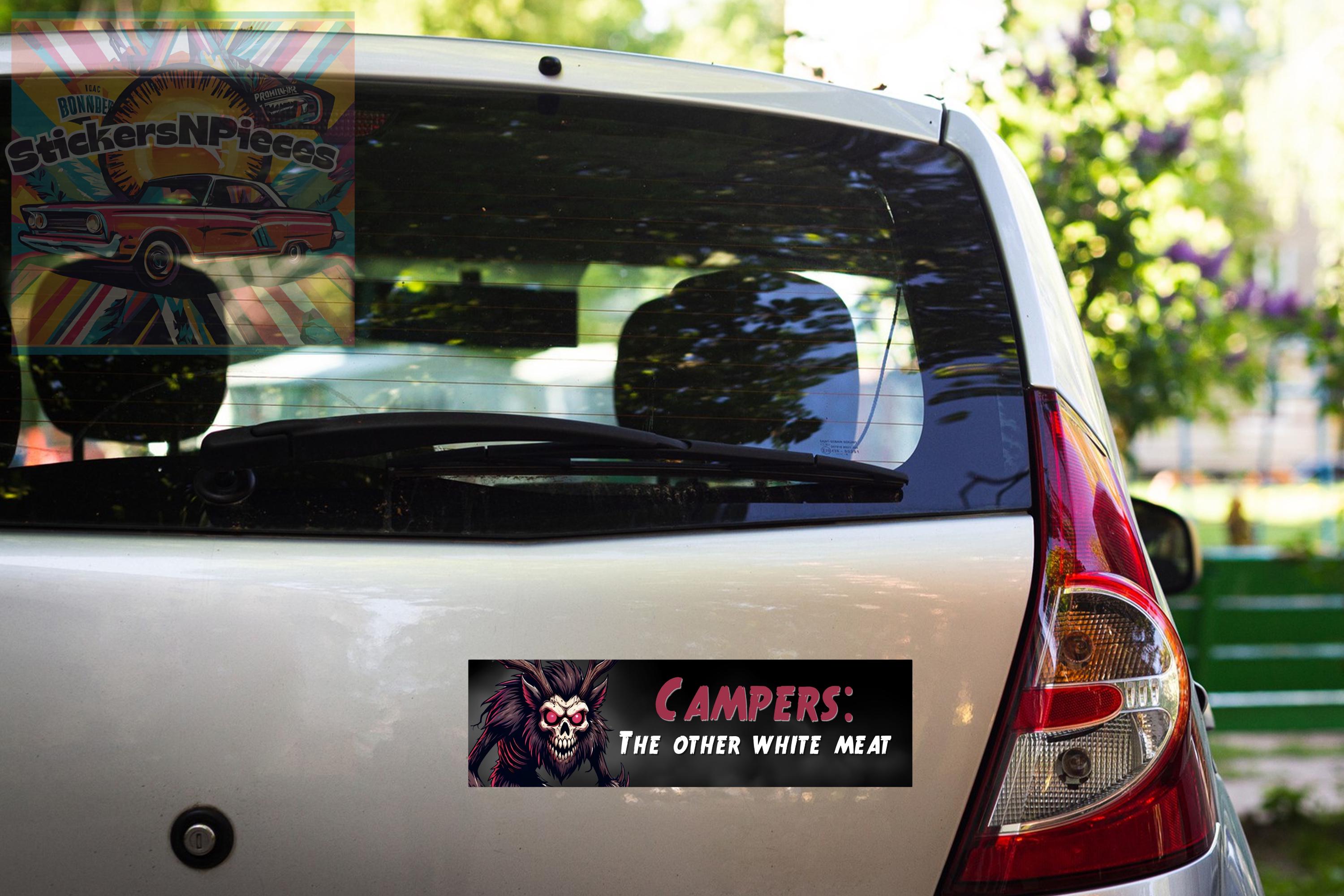 Wendigo Cryptid Bumper Sticker – Funny Horror Car Decal, Urban Legend ...