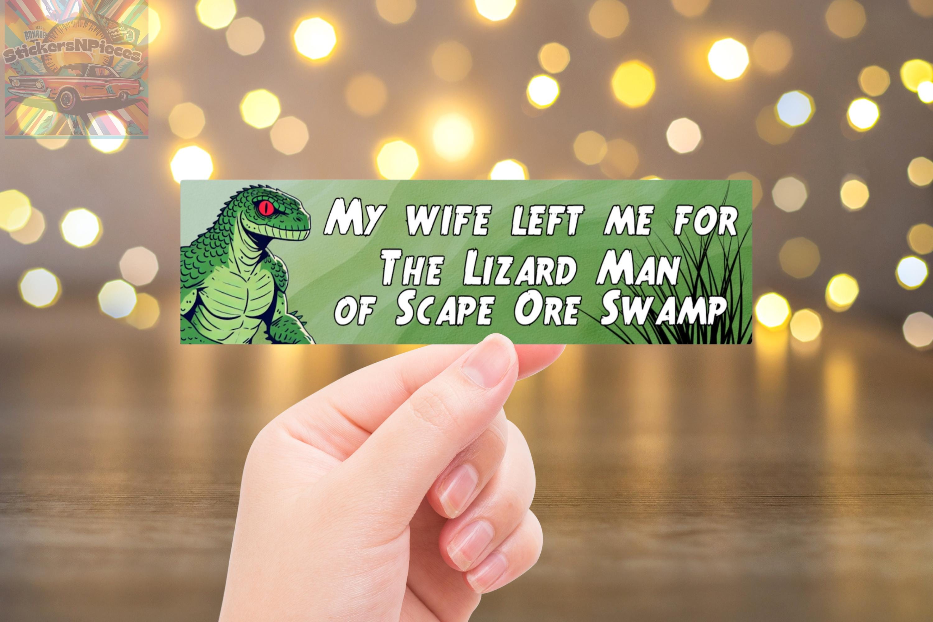 Lizardman Bumper Sticker - Cryptid Urban Legend Bishopville South ...