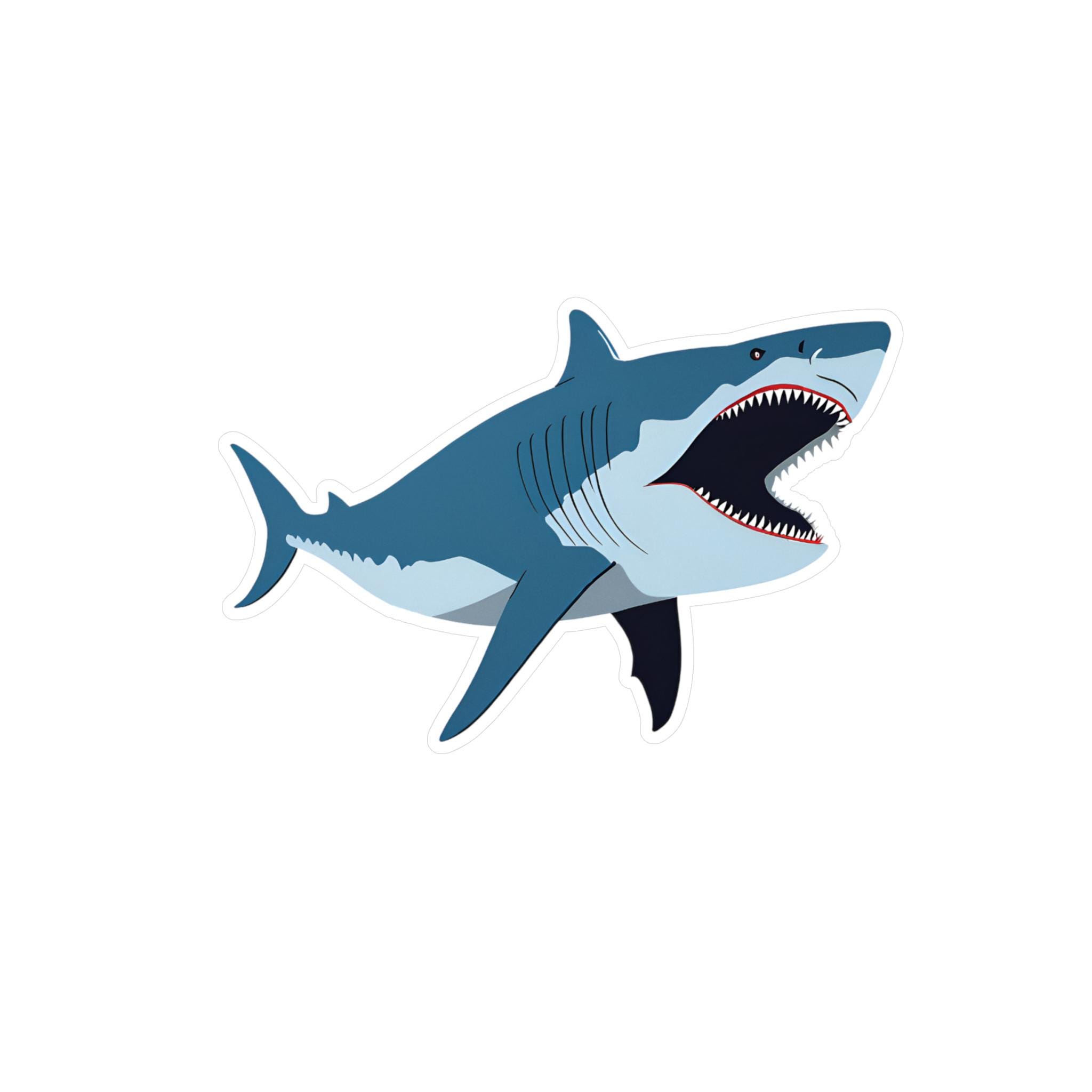 Great White Shark Vinyl Sticker – Shark Week Decal, Cool Shark ...