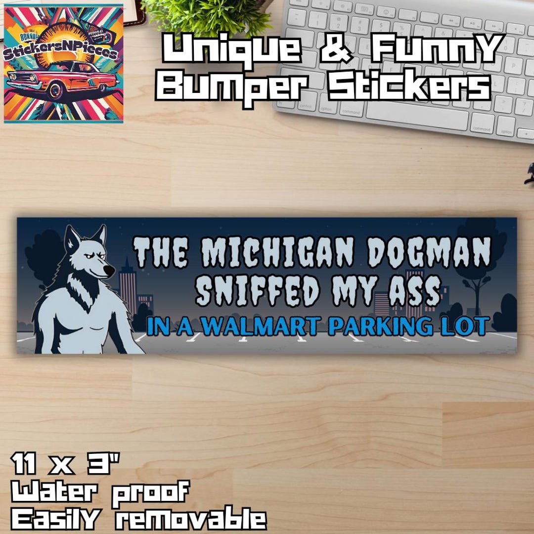 Funny Michigan Dogman Bumper Sticker Cryptid Urban Legend Sticker, Car ...