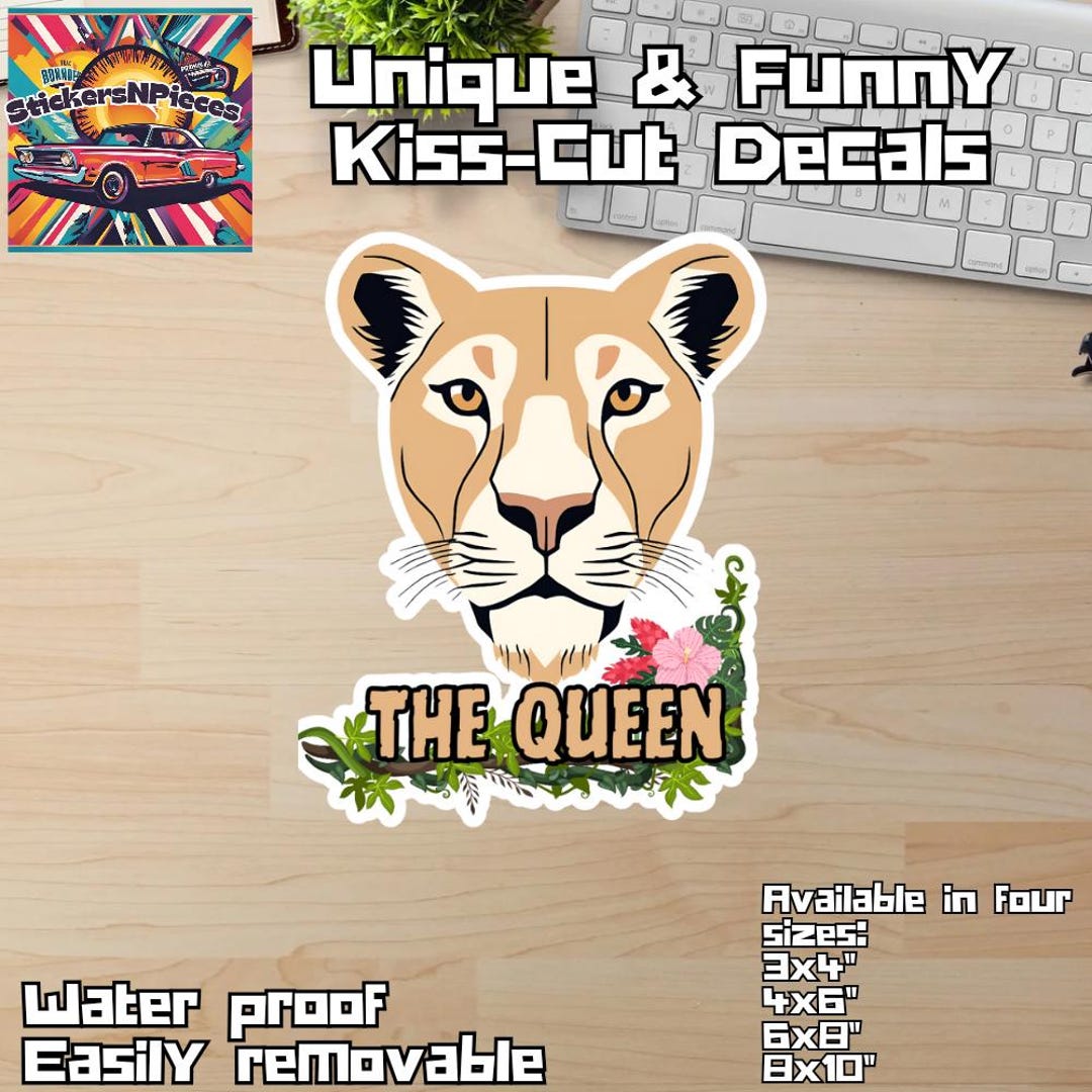 Lioness Queen Vinyl Decal African Lion Jungle Queen Sticker, Animal ...