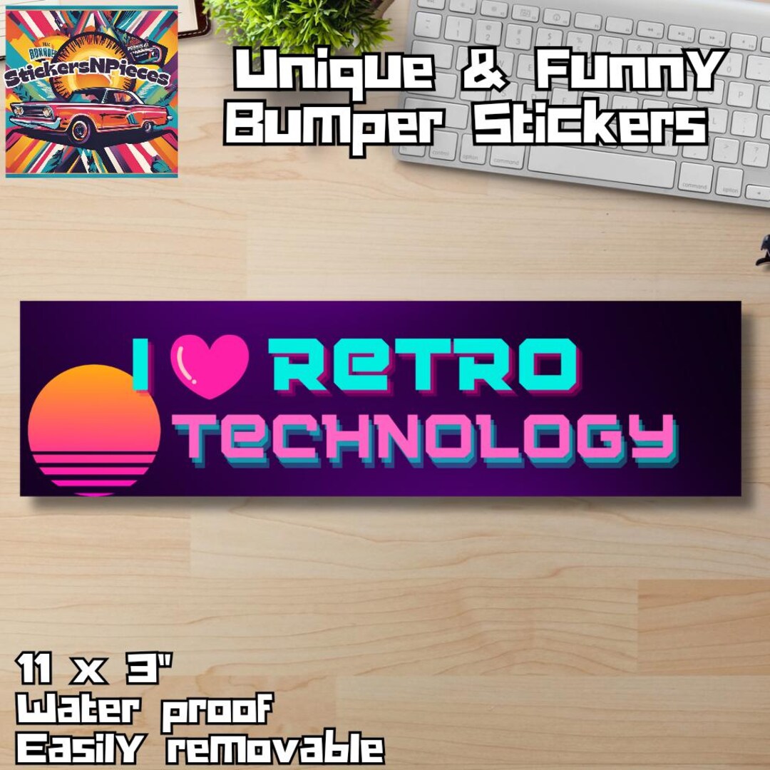 Retro Tech Bumper Sticker 80s Retro Technology Vinyl Sticker, Vintage ...