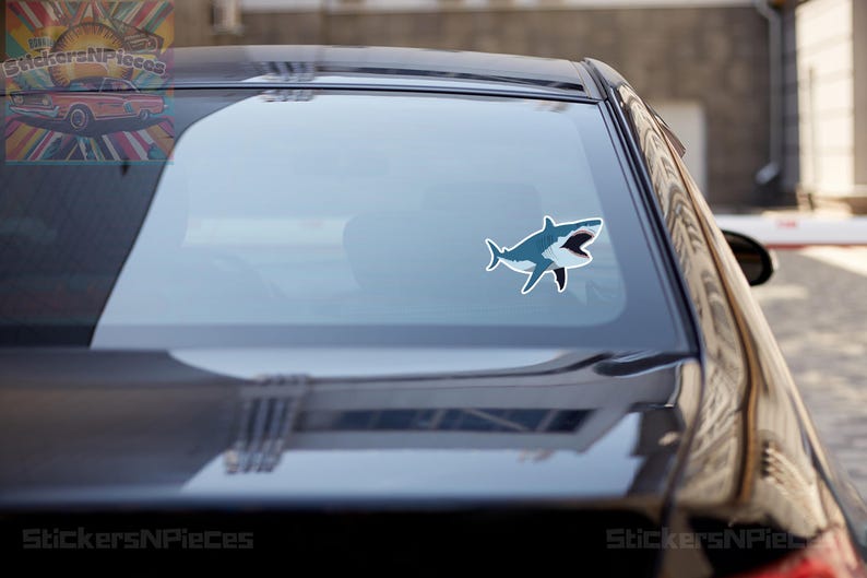 Great White Shark Vinyl Sticker – Shark Week Decal, Cool Shark ...