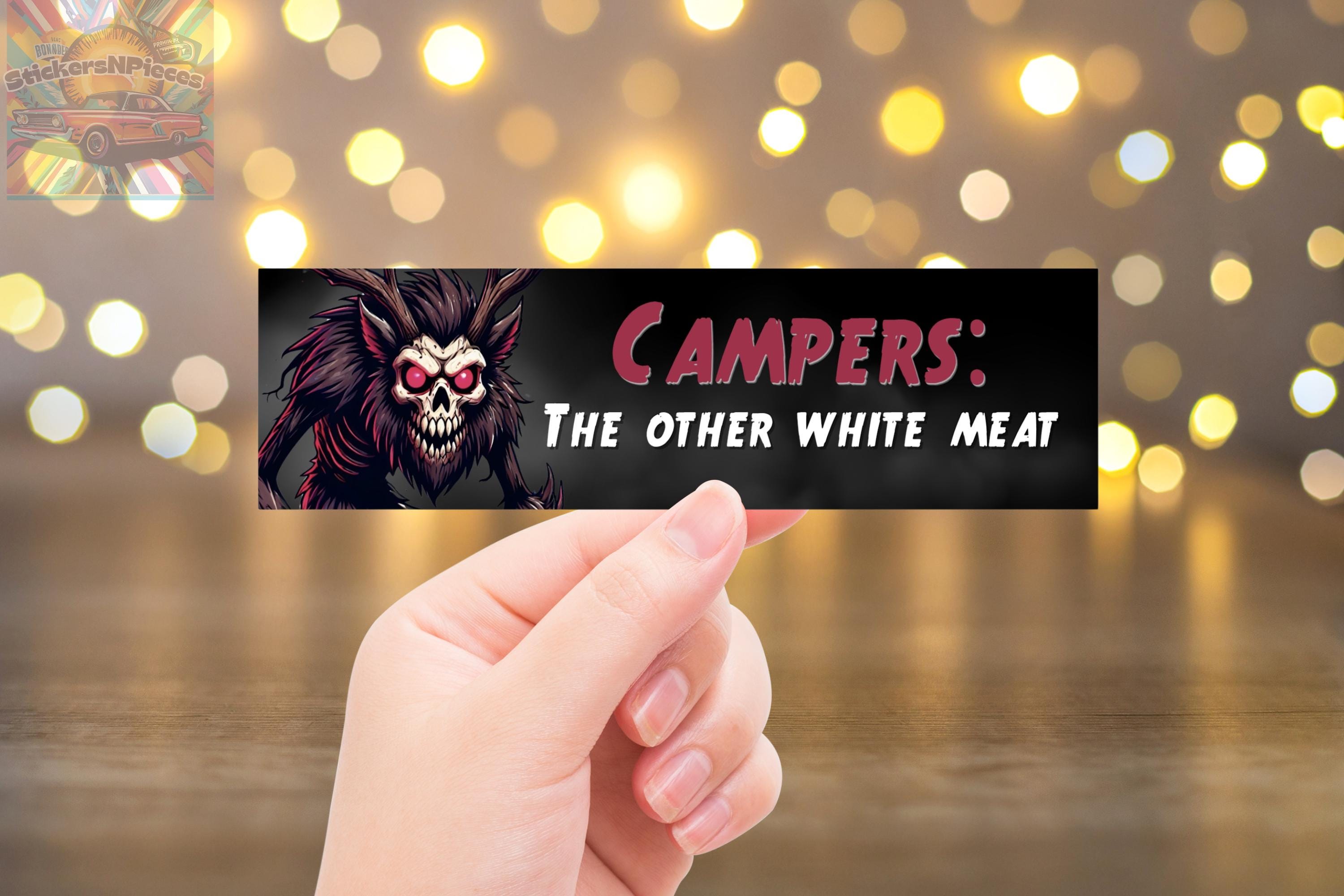 Wendigo Cryptid Bumper Sticker – Funny Horror Car Decal, Urban Legend ...