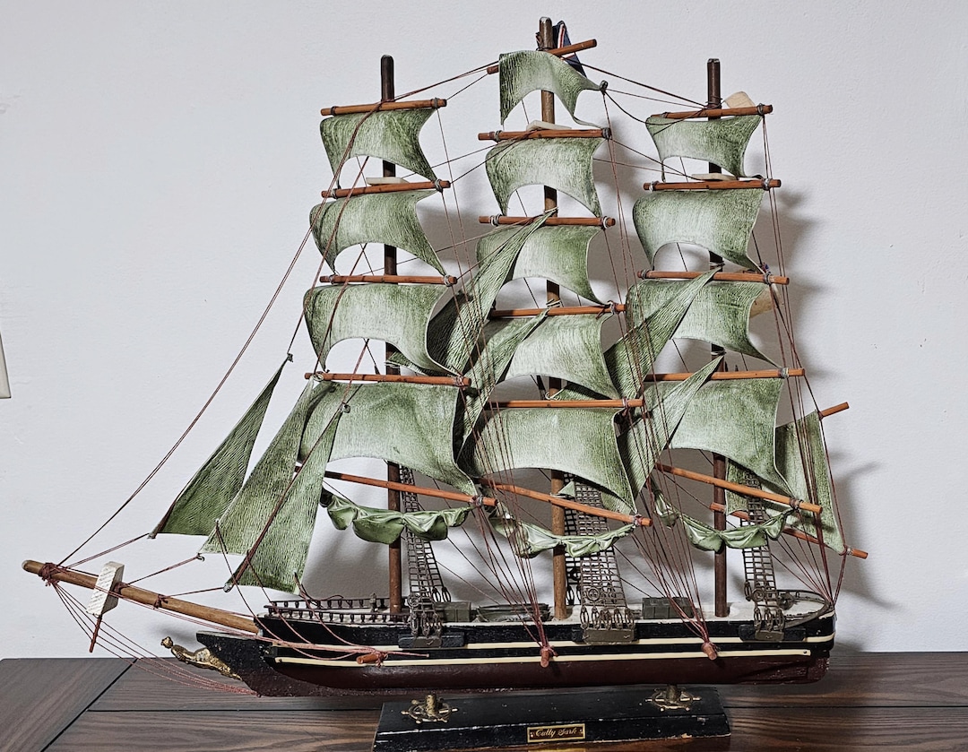 Vintage Cutty Sark Model Ship – Detailed Wooden Clipper Ship Replica ...