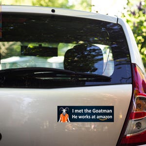 Funny Goatman Bumper Sticker: Cryptid Car Decal - Etsy