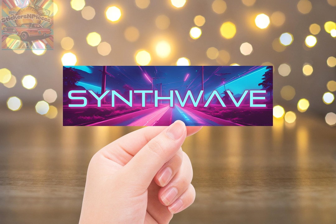 Synthwave Bumper Sticker: Trippy Neon 80s Retro Vinyl Decal - Etsy