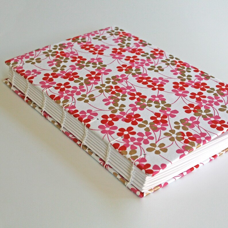 Pink Flowers Handmade Book Available to Ship Now - Etsy
