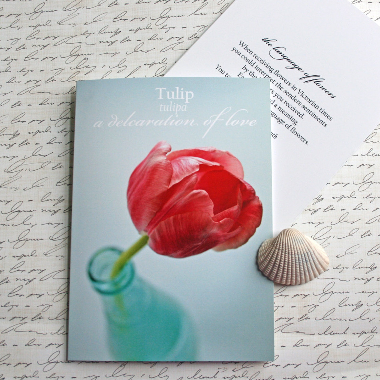 Tulip Language of Flowers Note Card // Nature Floral Plant - Etsy