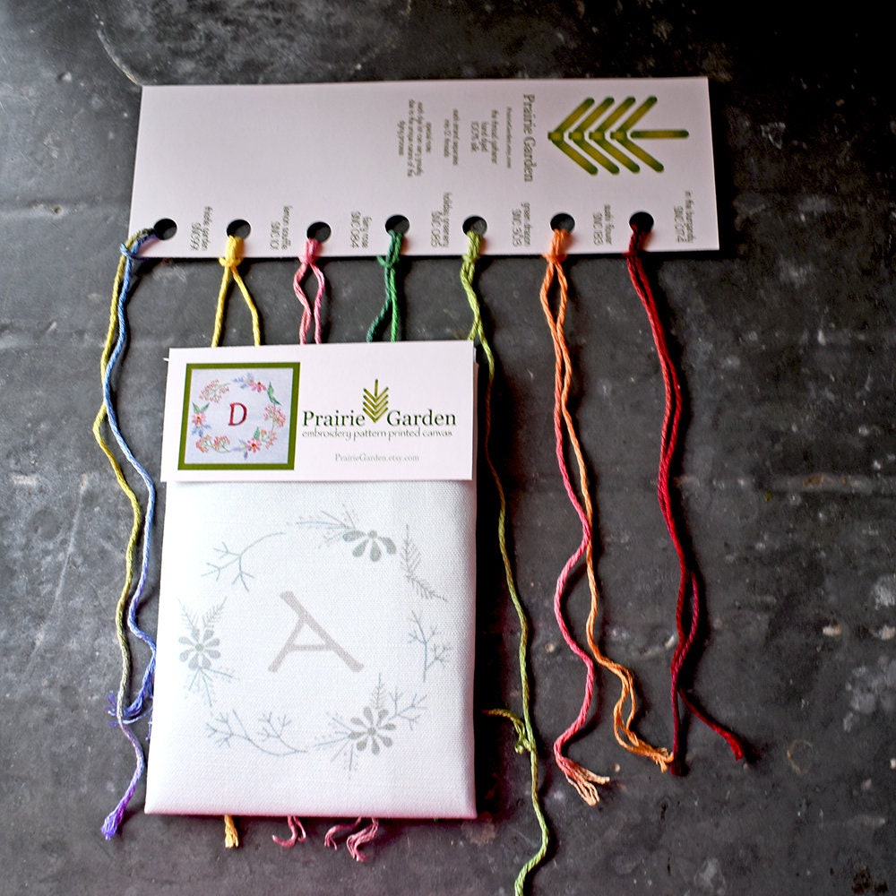 Embroidery Kit A LA CARTE KIT Flower Monogram, Digital Pattern ...