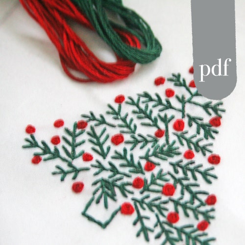 Christmas Tree Embroidery PDF Pattern Download. Small Trees - Etsy