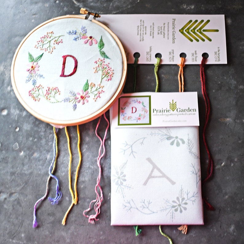 Embroidery Kit A LA CARTE KIT Flower Monogram, Digital Pattern ...
