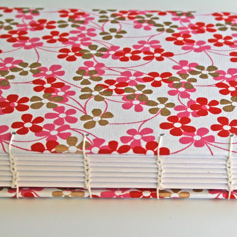 Pink Flowers Handmade Book Available to Ship Now - Etsy