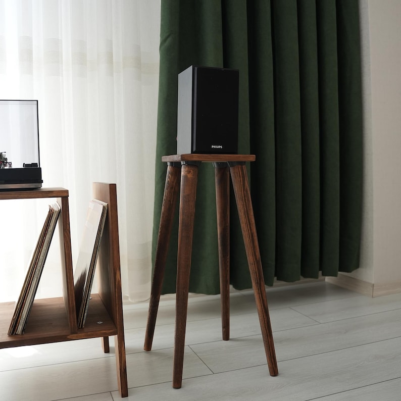 Handmade Pine Wood Speaker Stand: Mid-century Modern Audio - Etsy