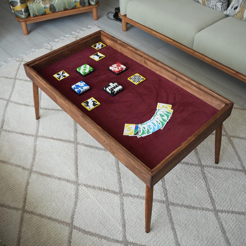 Handmade Walnut Board Game Table, Solid Pine Wood - Etsy