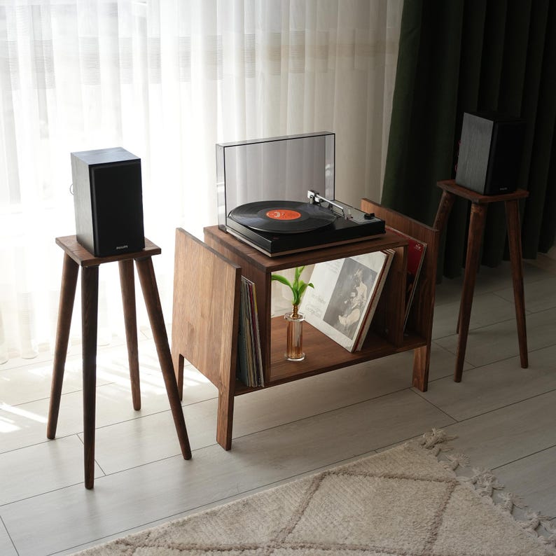 Handmade Pine Wood Speaker Stand: Mid-century Modern Audio - Etsy