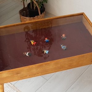 Rustic Display Table With Removable Glass Top, Vinyl Display Table ...