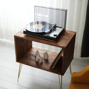 Table for Record Player Stand, Mcm Vinyl Cabinet, Mid Century Modern ...