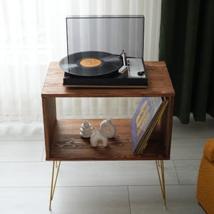 Table for Record Player Stand, Mcm Vinyl Cabinet, Mid Century Modern ...