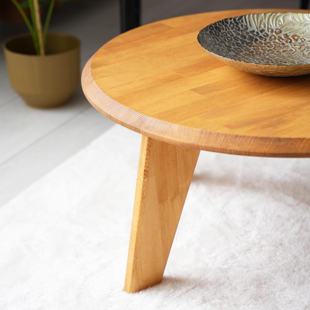 Large Rustic Round Table, Modern Style Center Table, Scandinavian Style ...