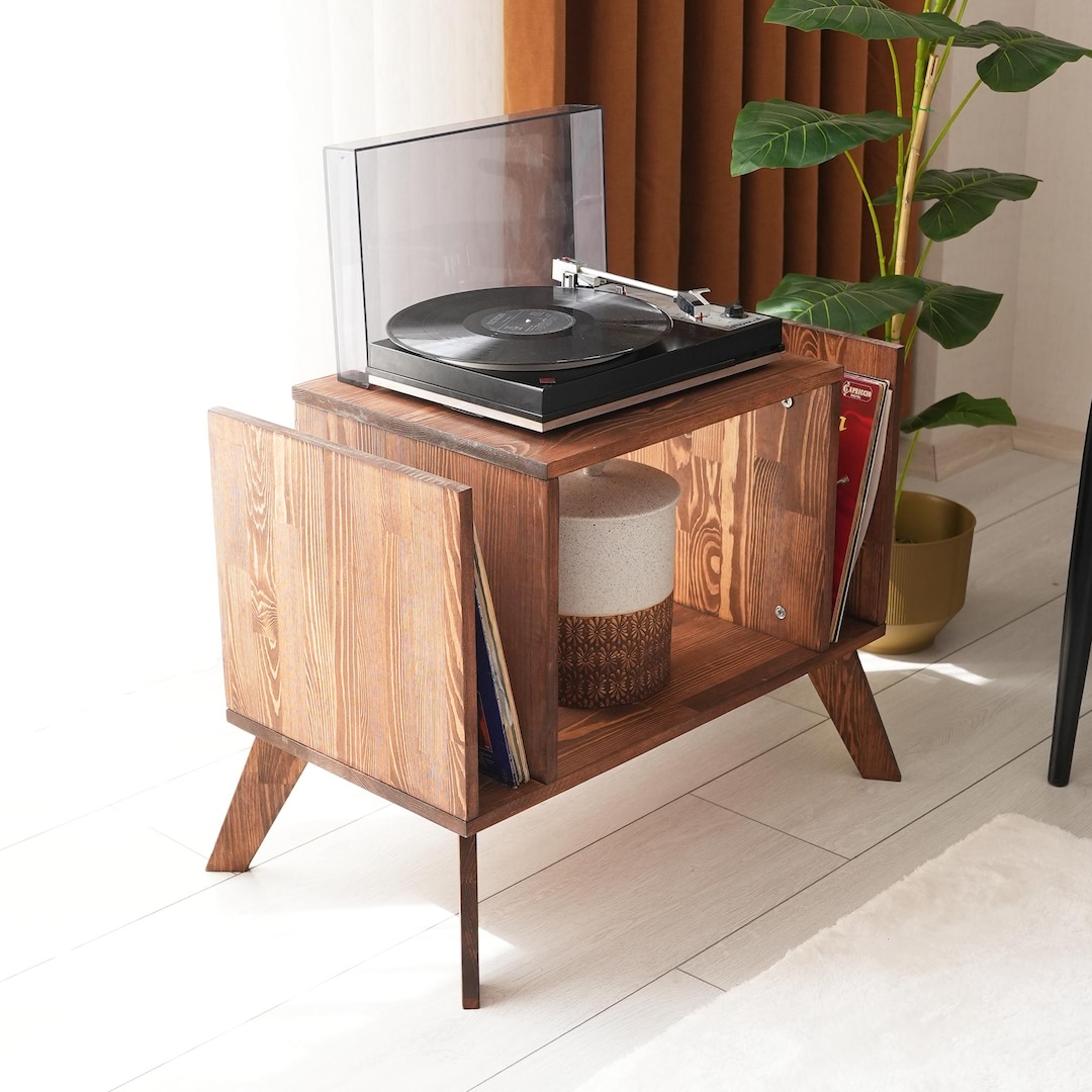 Large Record Player Stand, Turntable Station With Storage, Large Record ...