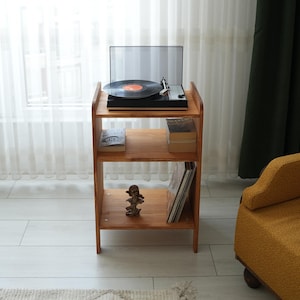 MCM Turntable Stand, Vinyl Record Console, Mid Century Record Storage ...