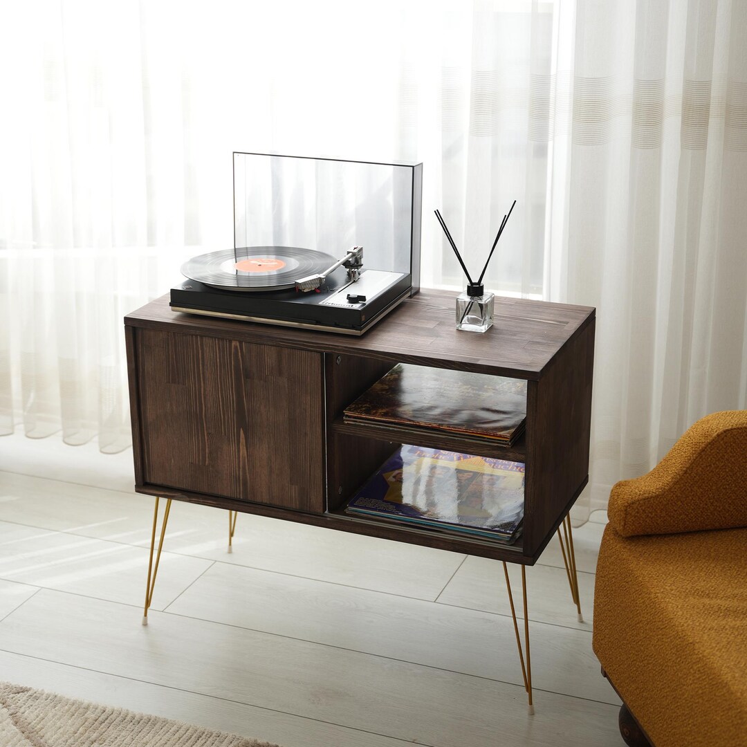 Record Player Console, Record Player Table With Storage, Record Player ...