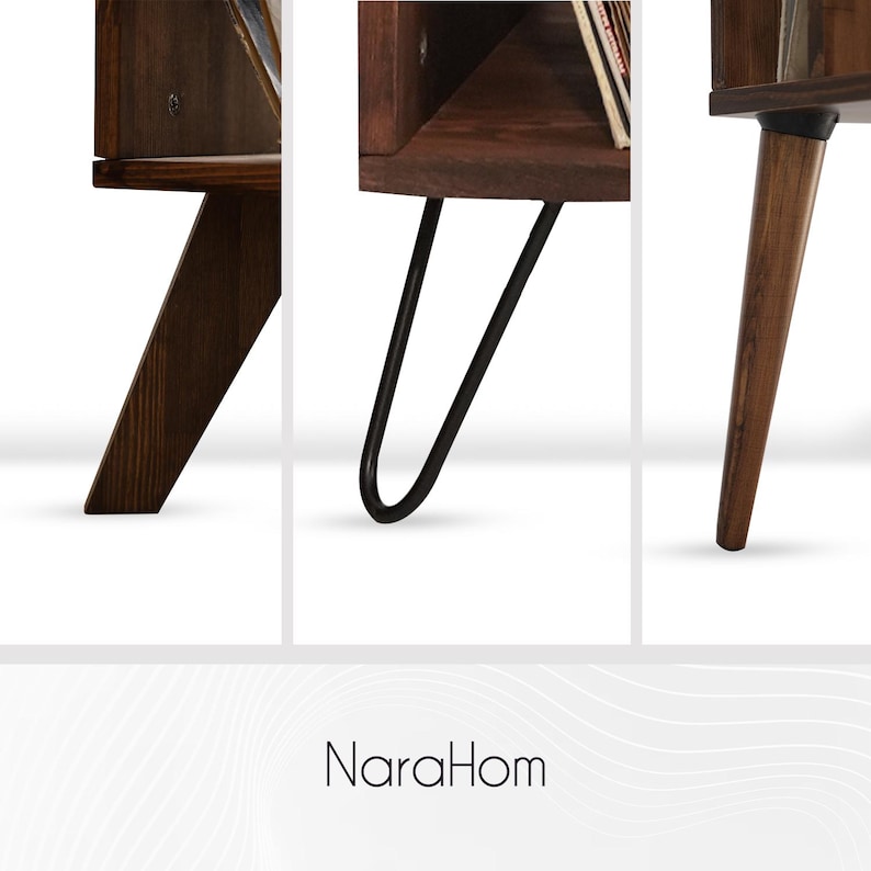 Solid Pine Wood Record Player Table With Storage, Rustic Stereo Cabinet ...