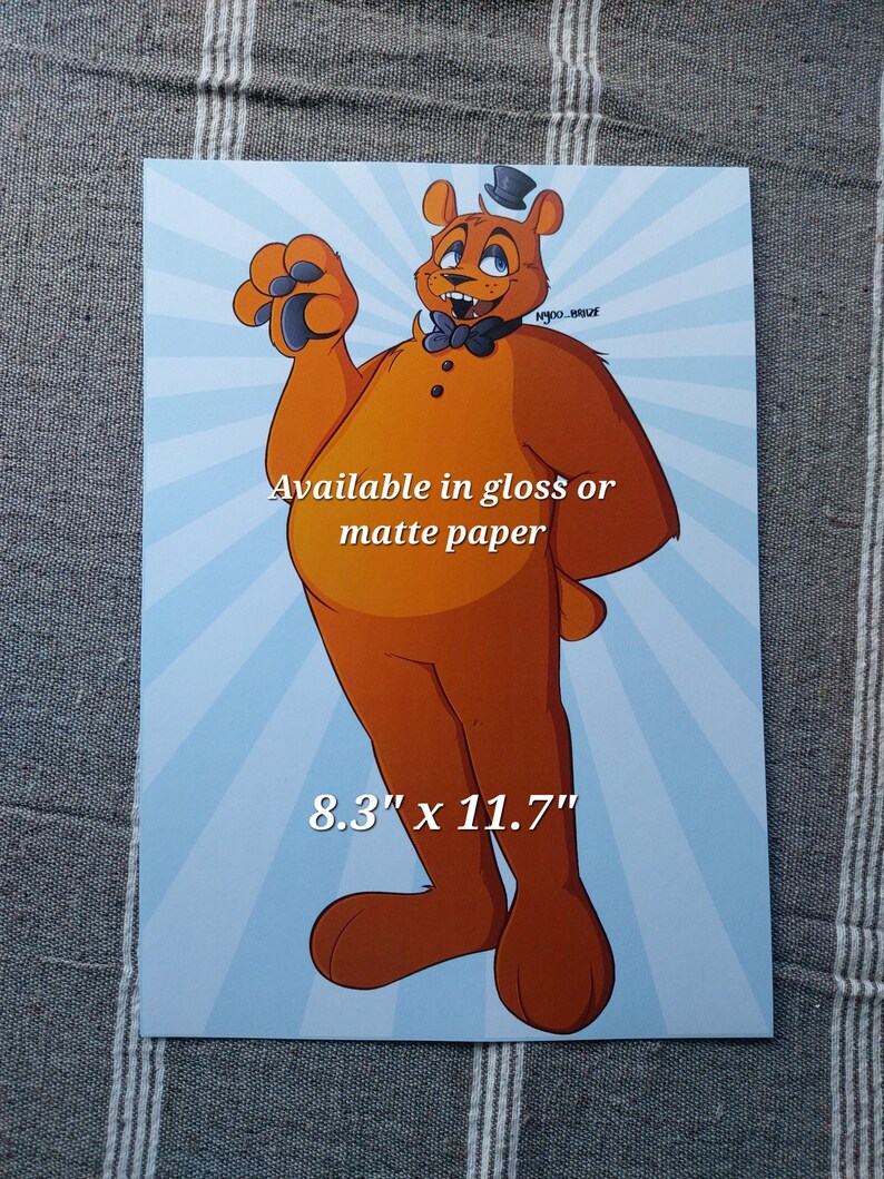FNAF Freddy Fazbear Poster/print A4 - Etsy