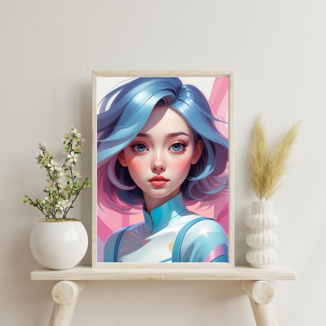 Multidimensional Portrait Art Print Overlapping Transparent Layers ...