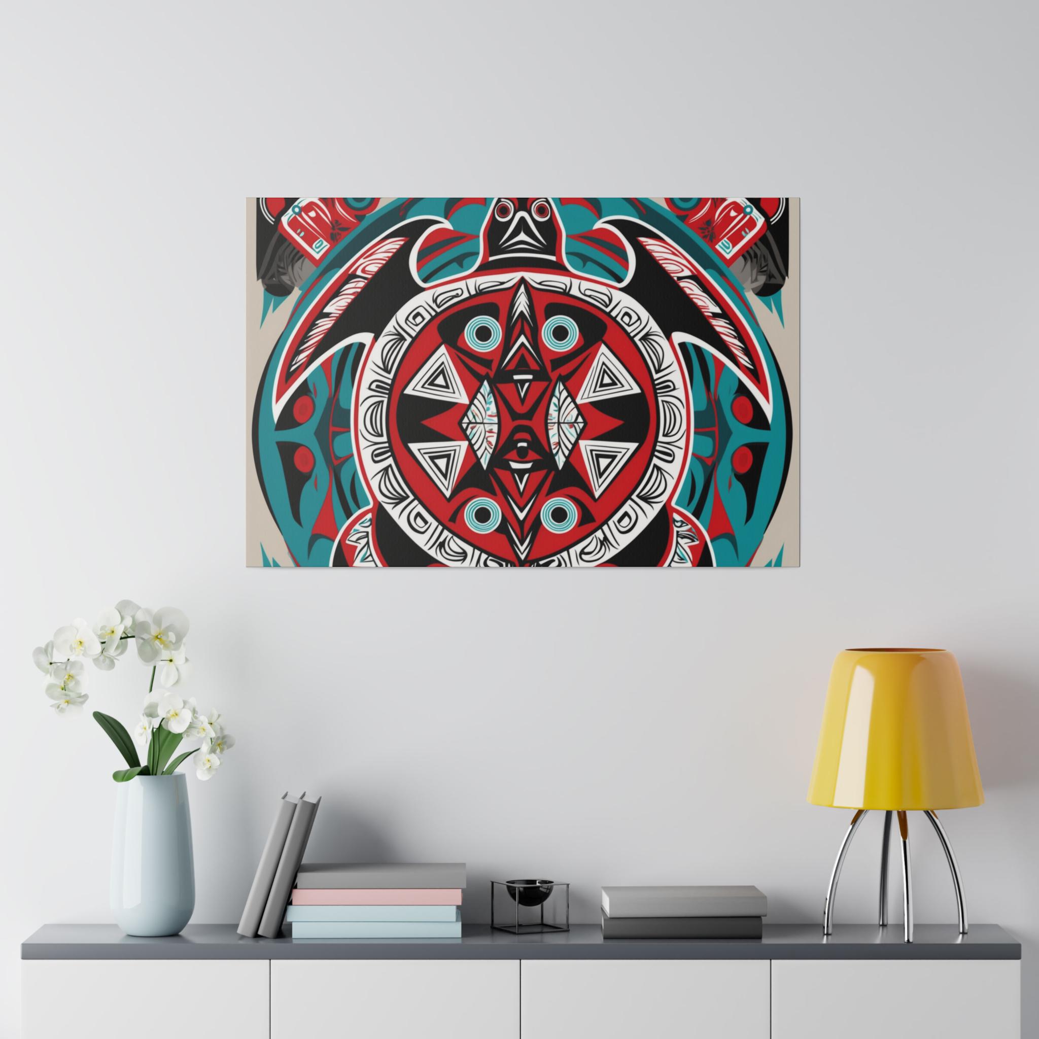 Indigenous Turtle/eagle Art Print Bold Graphic Design With Intricate ...
