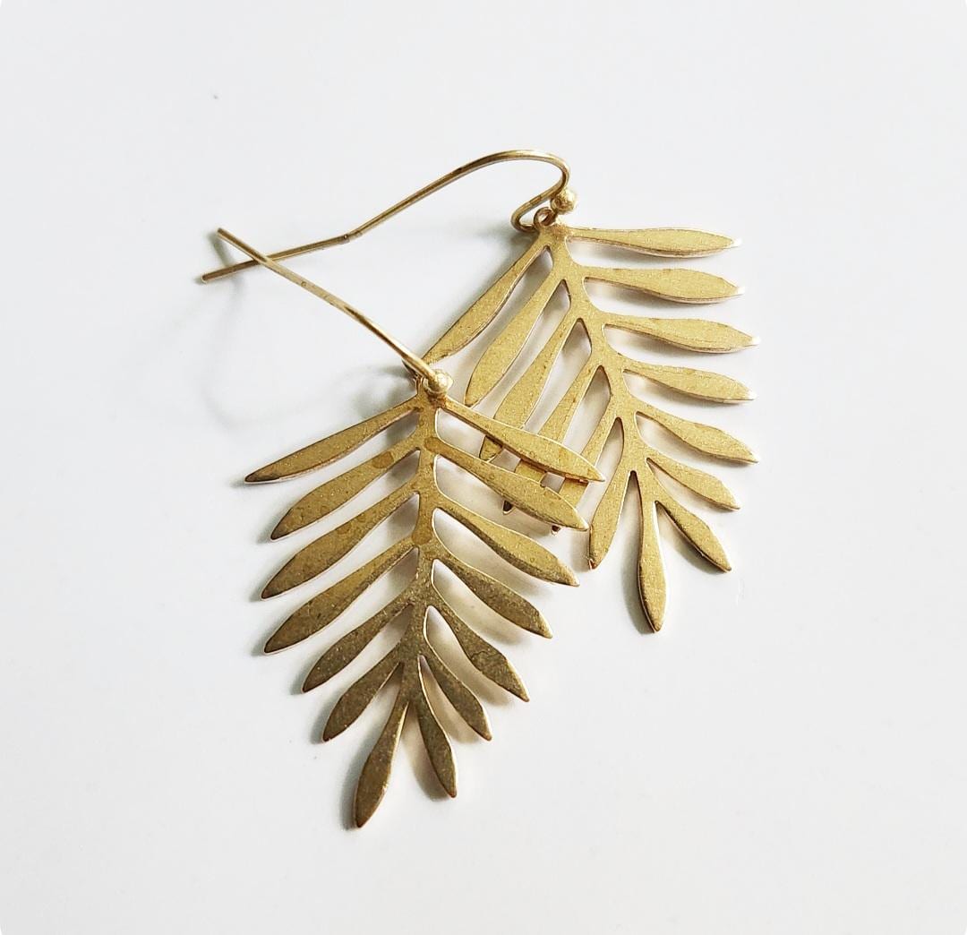 Princess Kate Inspired Brass Fern Leaf and Watermelon Tourmaline Dangle ...