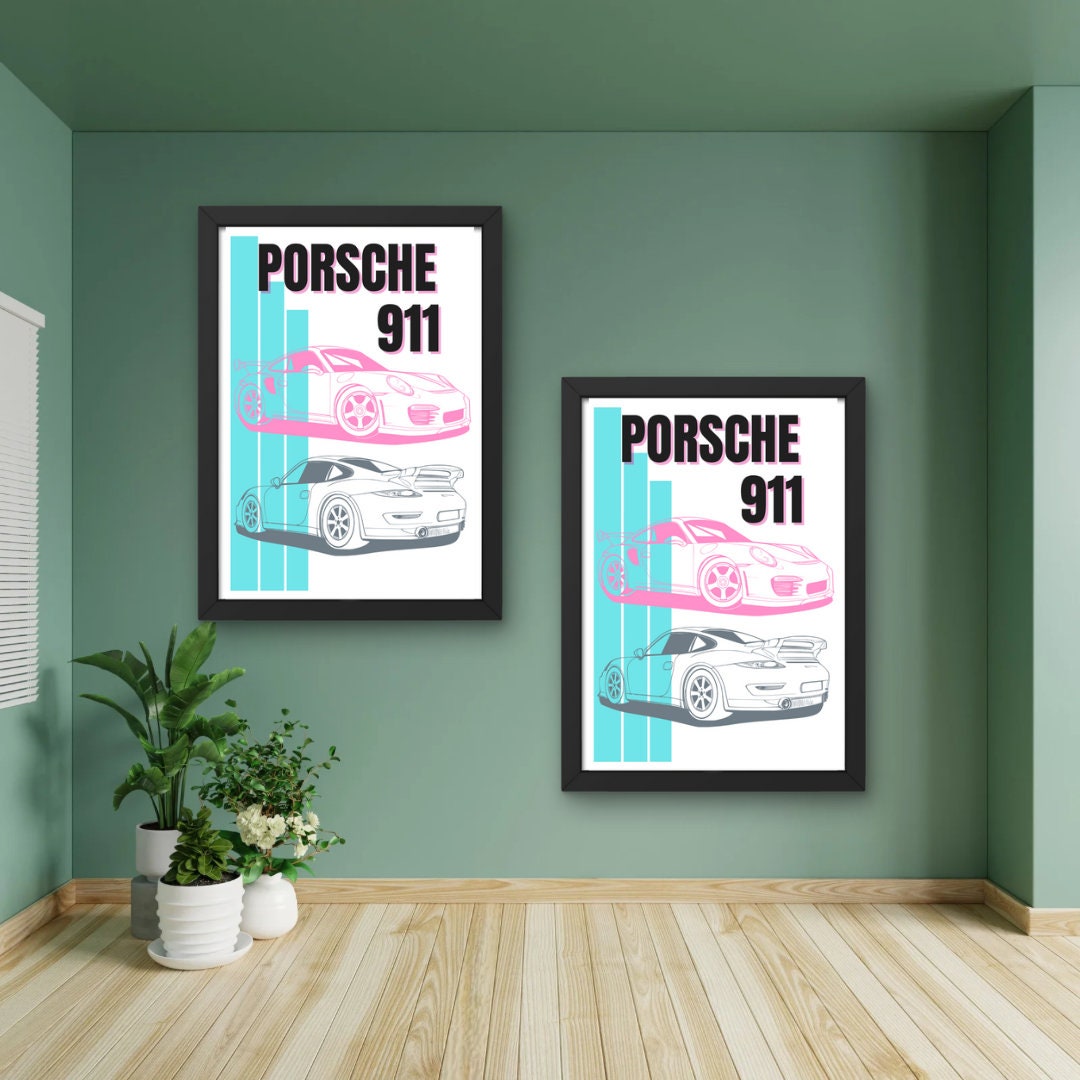 Porsche Digital Wall Art - Etsy