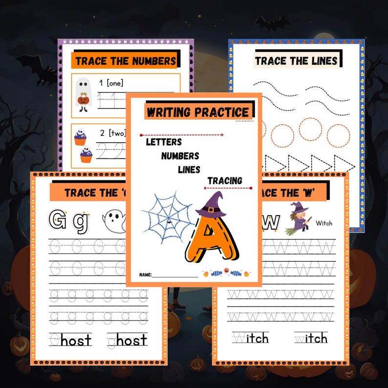 Tracing Worksheets Halloween Edition2 - Etsy