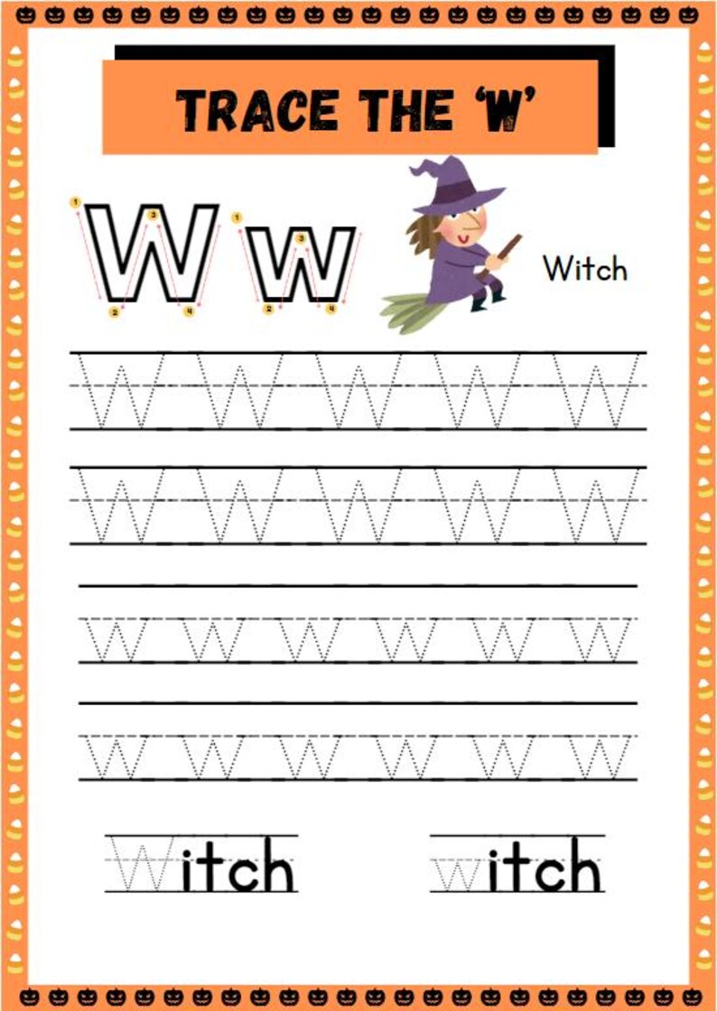 Tracing Worksheets Halloween Edition2 - Etsy