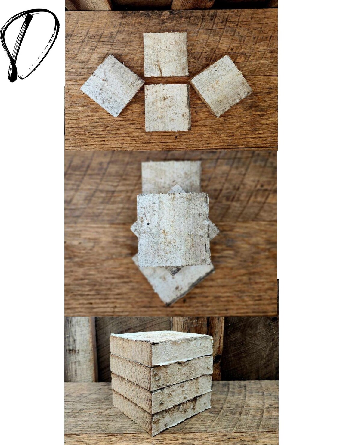 Reclaimed Wood Craft Tiles, Mixed Species, 4 Inch Square, DIY, Crafts ...