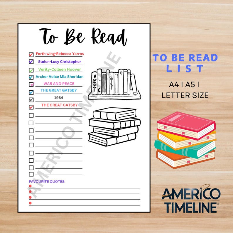 To Be Read TBR List Printable Journal Page Book Journal Page Book ...