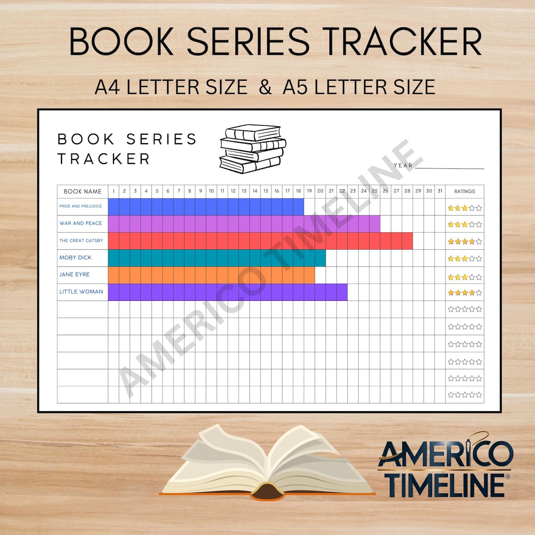 Book Series Tracker Printable Journal Page Planner Page Book Journal ...