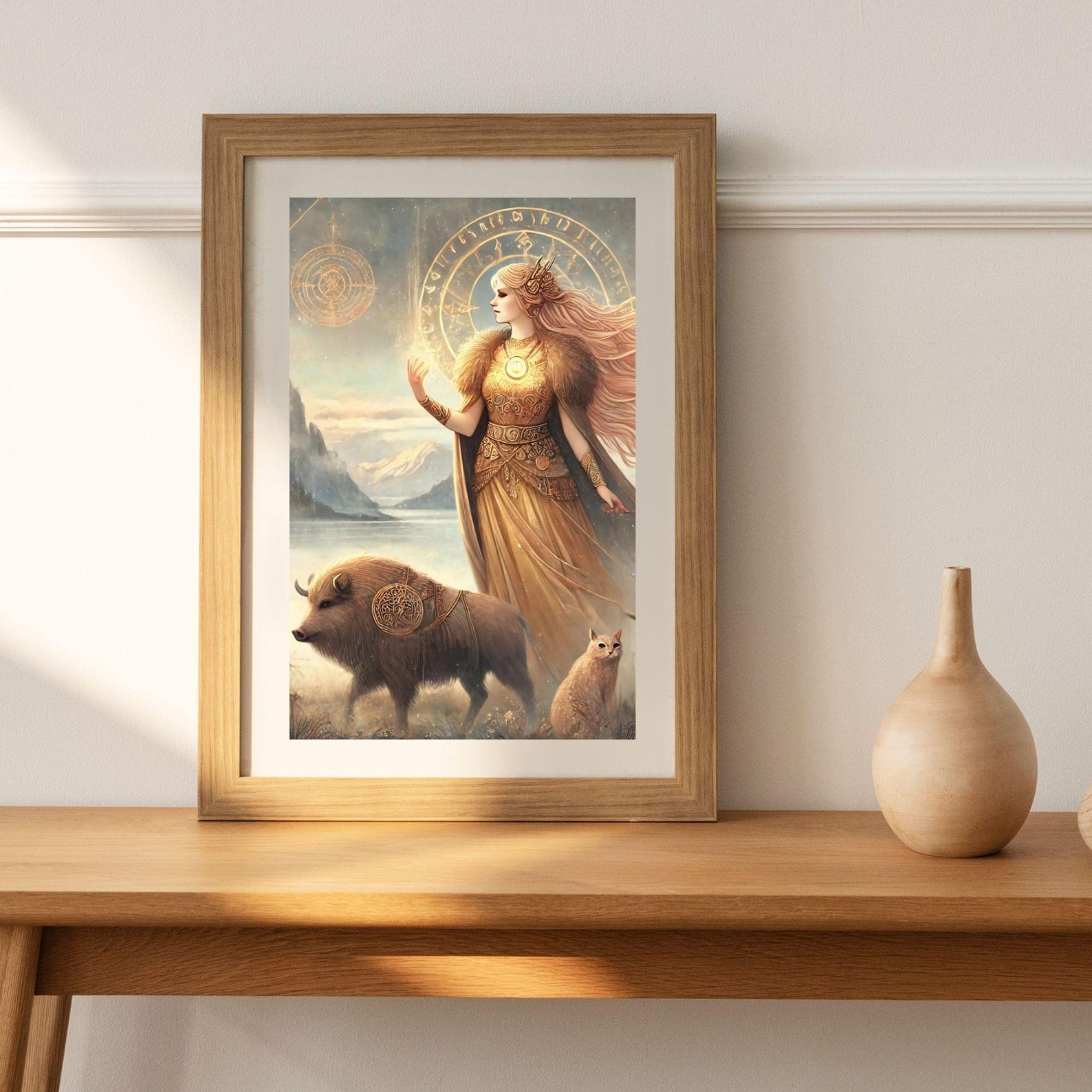 Freya Wall Art Print Norse Goddess Freyja Viking Mythology Digital Art ...
