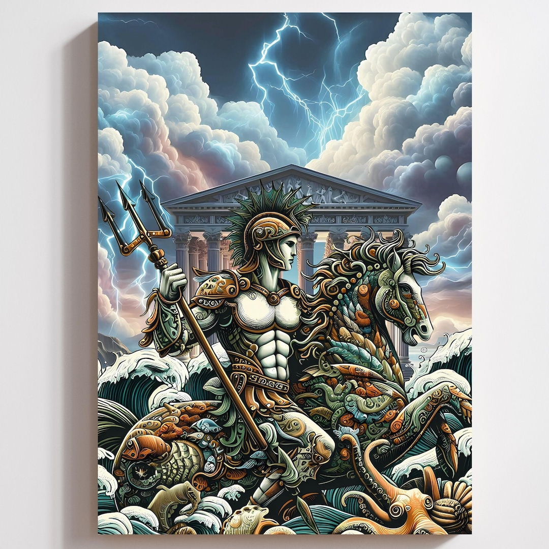 Poseidon Wall Art | Greek Mythology Art Print | Ancient Greek God ...
