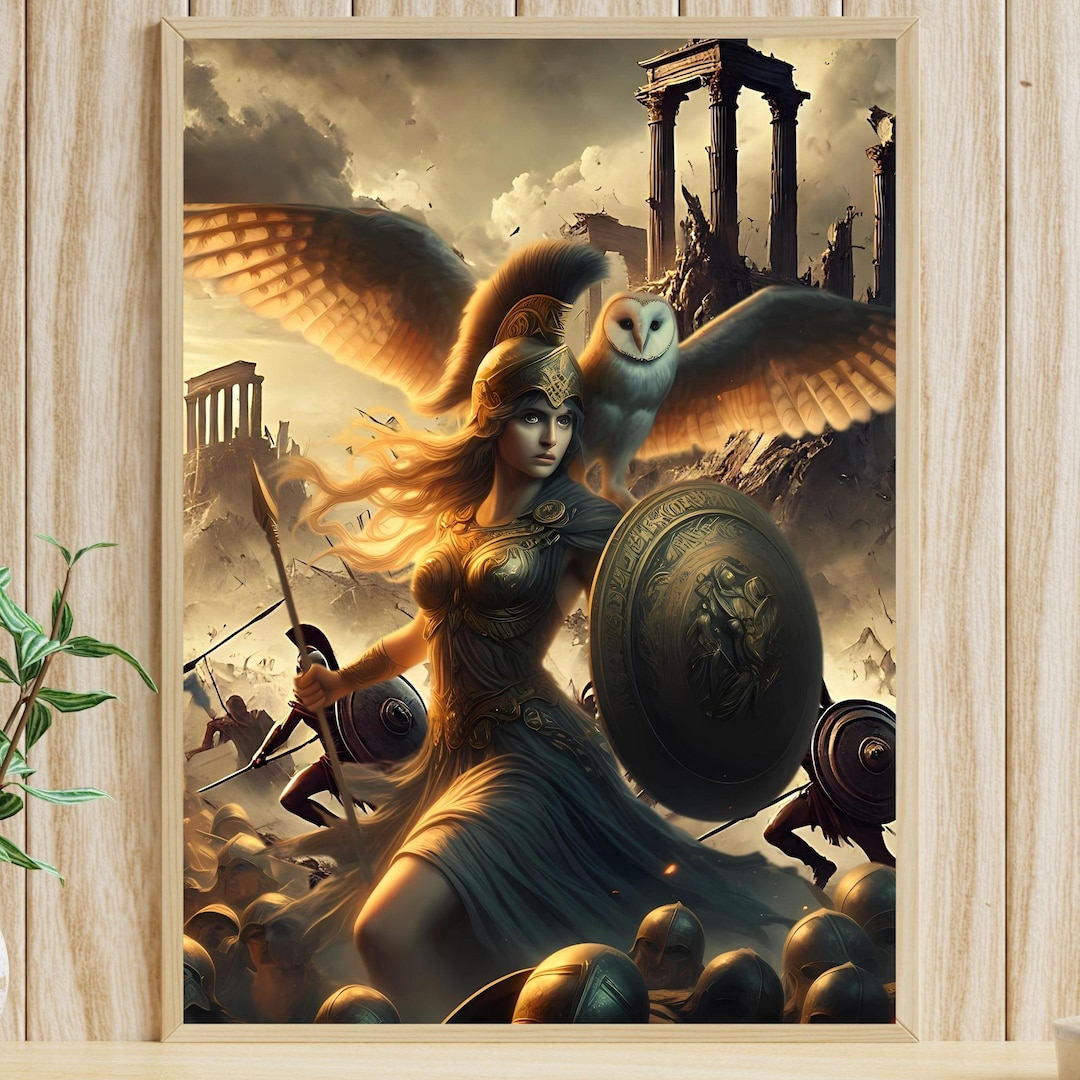 Athena Wall Art | Greek Goddess Digital Art | Ancient Greek Mythology ...