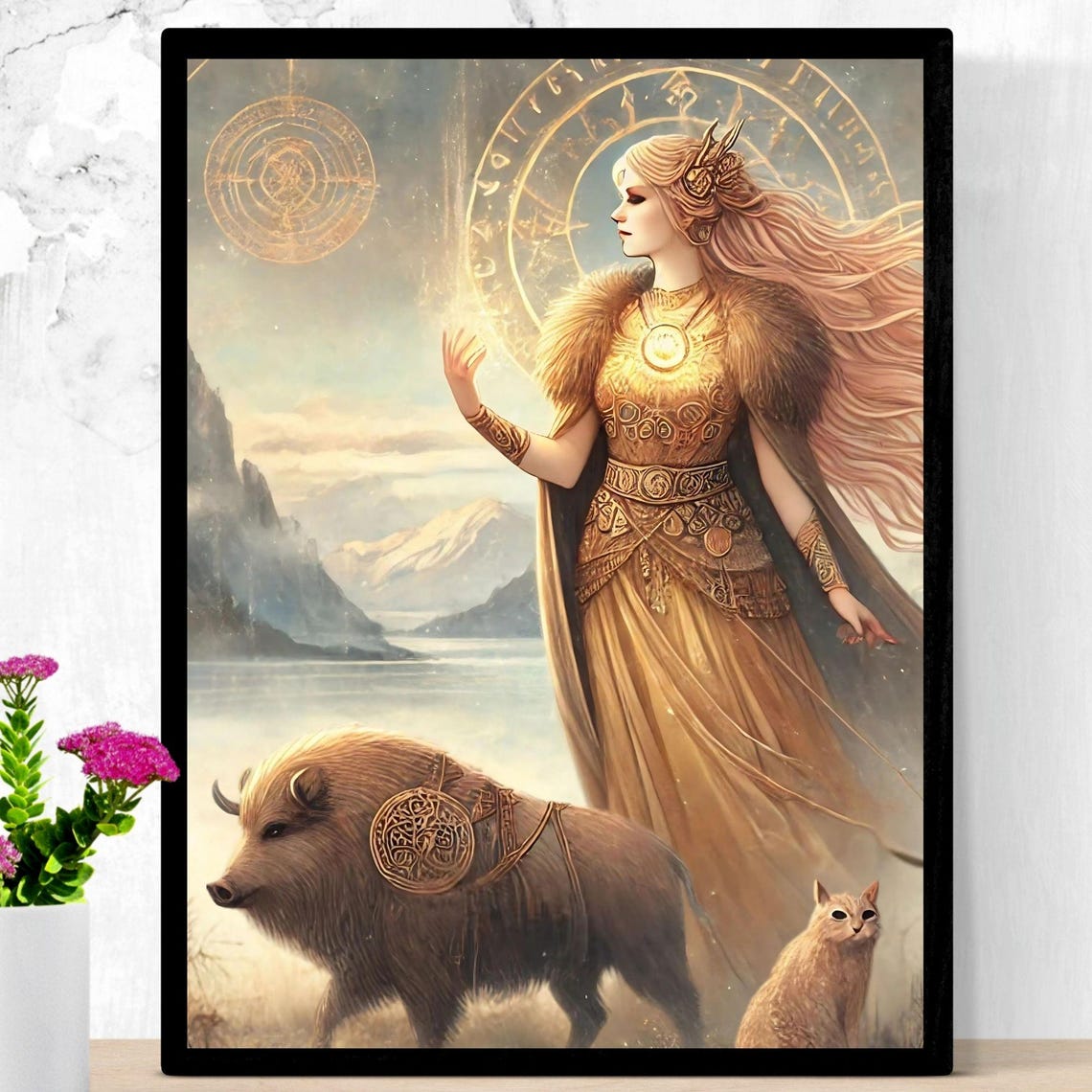 Freya Wall Art Print | Norse Goddess Freyja | Viking Mythology Digital ...