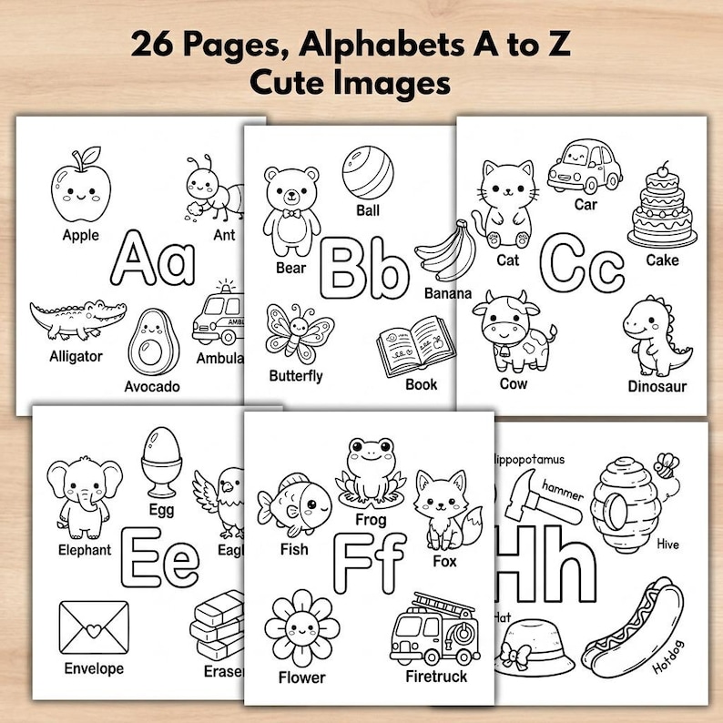Alphabet Coloring Pages, Preschool Printable Activity, A to Z Sheets ...